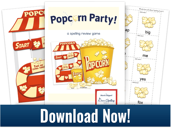 Popcorn Party Spelling Game
