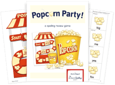 Popcorn Party Spelling Game