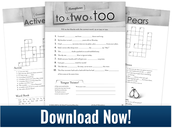 Enjoy your homophone activity pages!